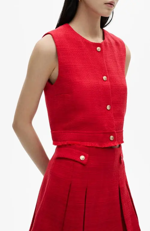 Mango Tweed Crop Vest