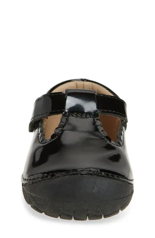 Old Soles Pave T-strap Sneaker - Black Patent