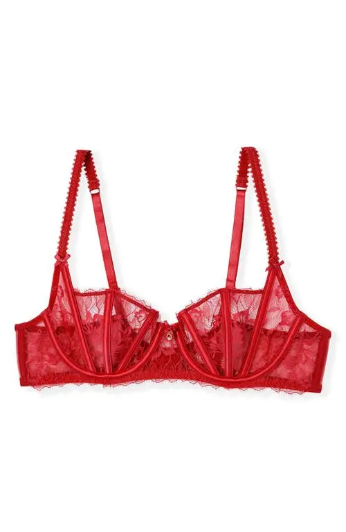 ETAM Mascarade °9 Embroide Underwire Balconette Bra - Red