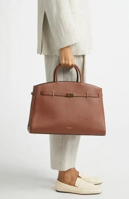 DEMELLIER New York Leather Satchel - Mocha/mocha