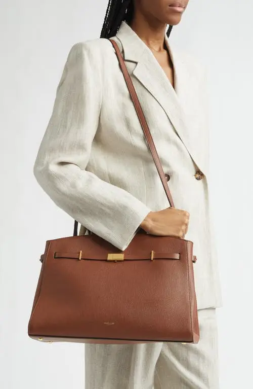DEMELLIER New York Leather Satchel - Mocha/mocha