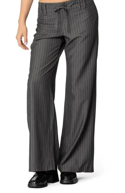 EDIKTED Mayla Pinstripe Wide Leg Pants