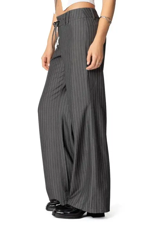 EDIKTED Mayla Pinstripe Wide Leg Pants