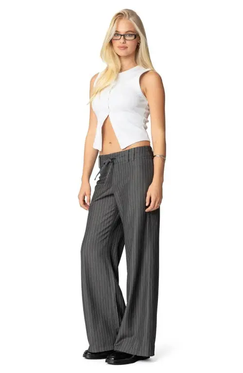 EDIKTED Mayla Pinstripe Wide Leg Pants