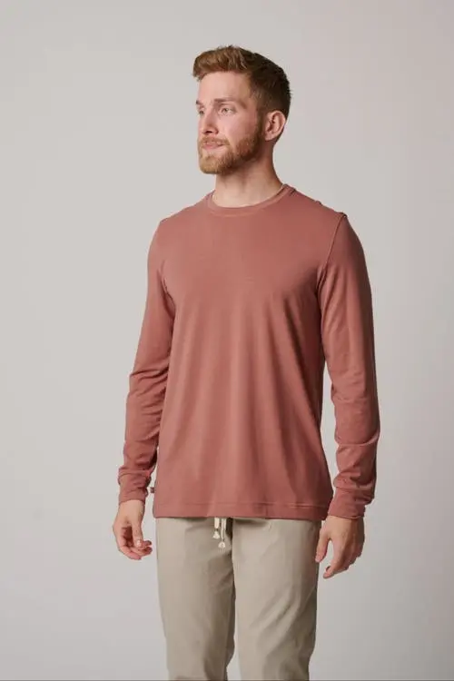 LEISURE LAB Long Sleeve Everyday T-shirt - Clay