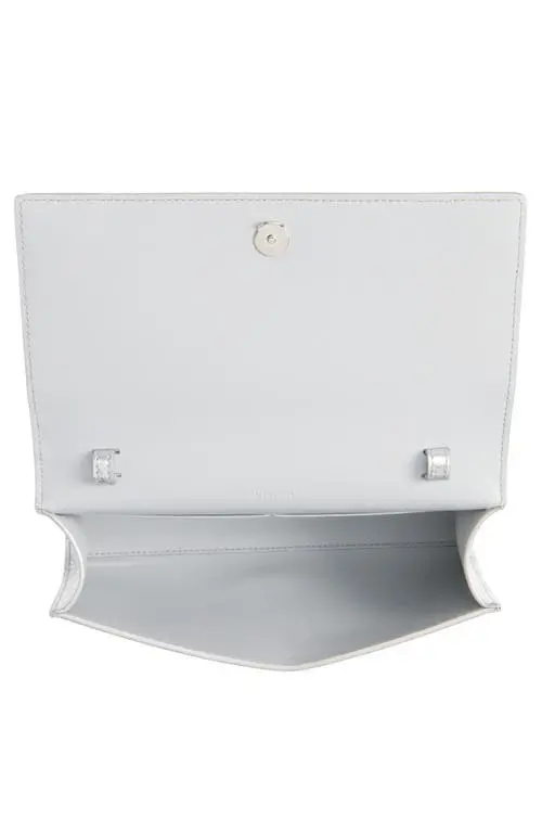 Balenciaga Le City Metallic Leather Wallet On A Chain - 8122 Silver
