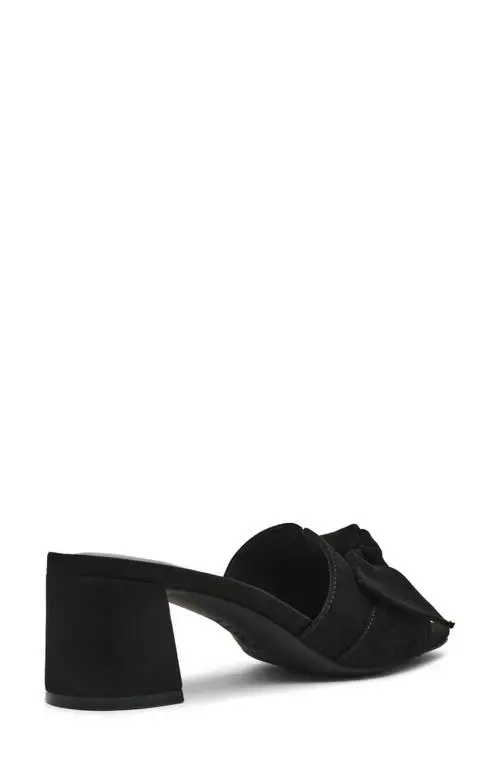 Anne Klein Kizmet Bow Slide Sandal - Black Suede