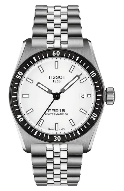 TISSOT Pr516 Powermatic 80 Automatic Bracelet Watch - White