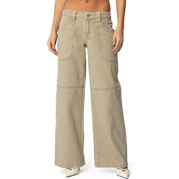 EDIKTED Morgan Low-rise Wide-leg Carpenter Jeans - Light-brown