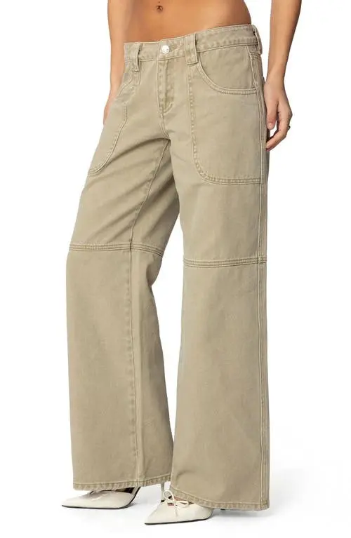 EDIKTED Morgan Low-rise Wide-leg Carpenter Jeans - Light-brown