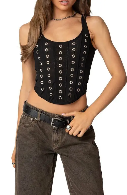 EDIKTED Miki Grommet Corset Top