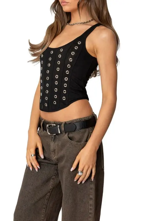 EDIKTED Miki Grommet Corset Top