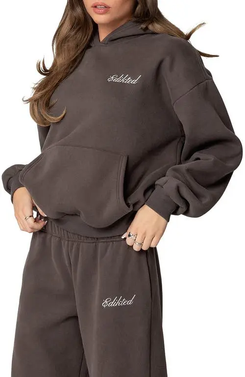 EDIKTED Logo Hoodie - Dark-gray
