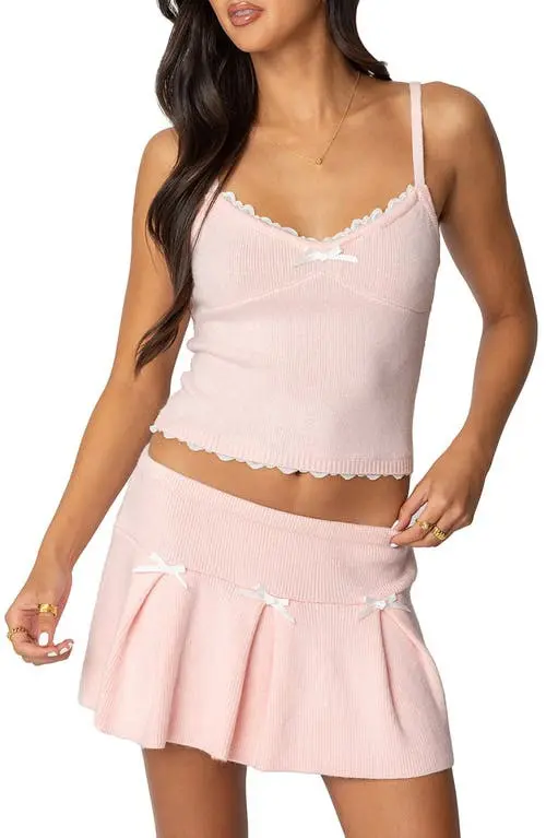 EDIKTED Lace Trim Sweater Camisole