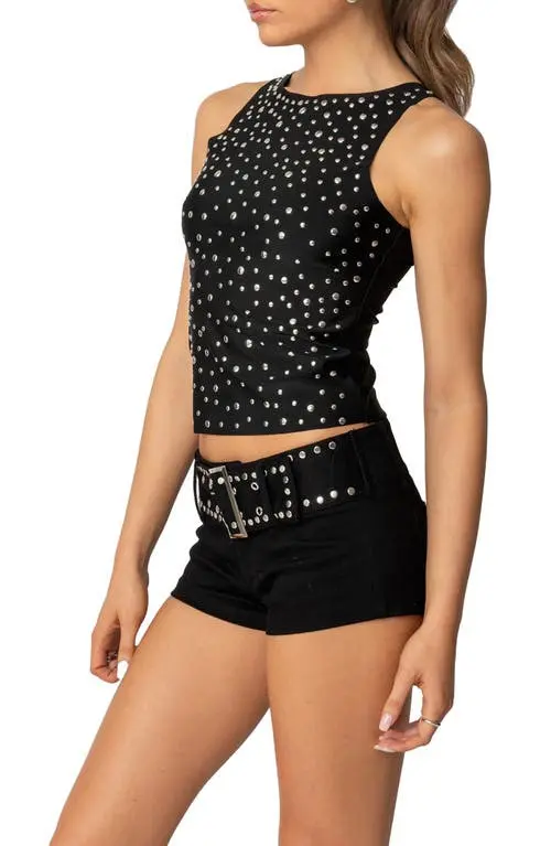 EDIKTED Alexandra Studded Crop Top