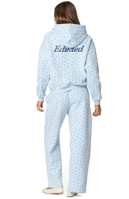 EDIKTED Flower Power Sweatpants - Light-blue