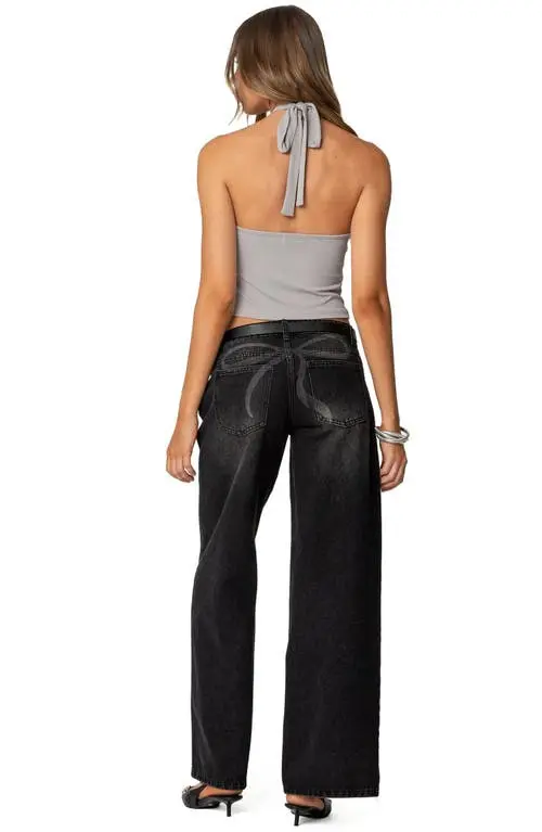 EDIKTED Reissa Keyhole Halter Crop Top