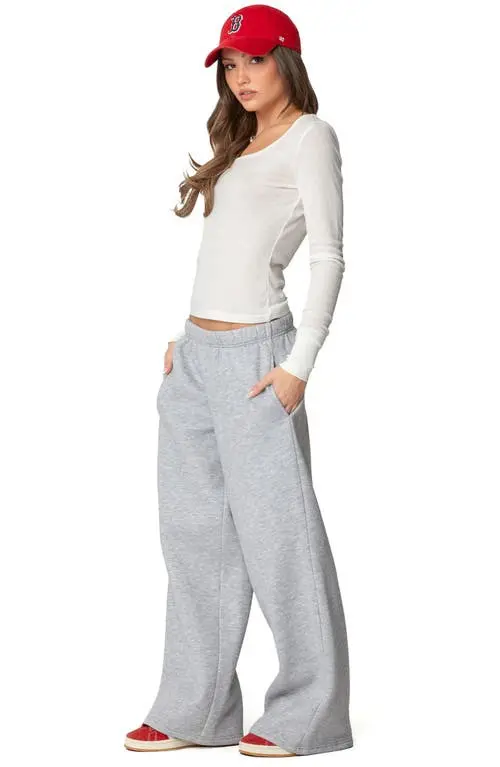 EDIKTED Hailey Rib Scoop Neck Top