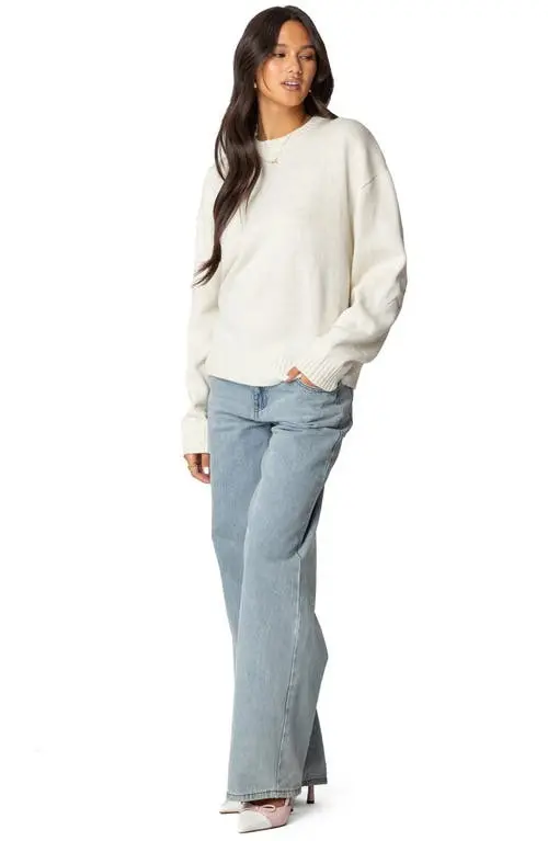 EDIKTED Rutie Bow Appliqué Crewneck Sweater