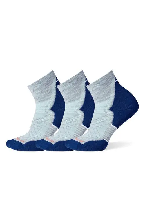 Smartwool Run Targeted Cushion Ankle Socks 3 Pack - Light Gray