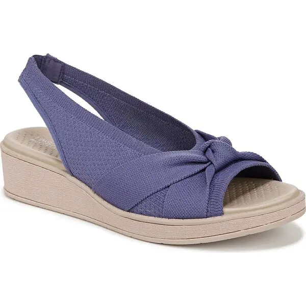 LIFESTRIDE Bzees Bell Slingback Wedge Sandal - Blue Knit