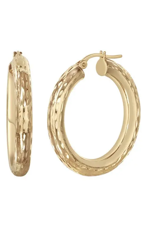 Bony Levy 14k Gold Textured Hoop Earrings - 14k Yellow Gold