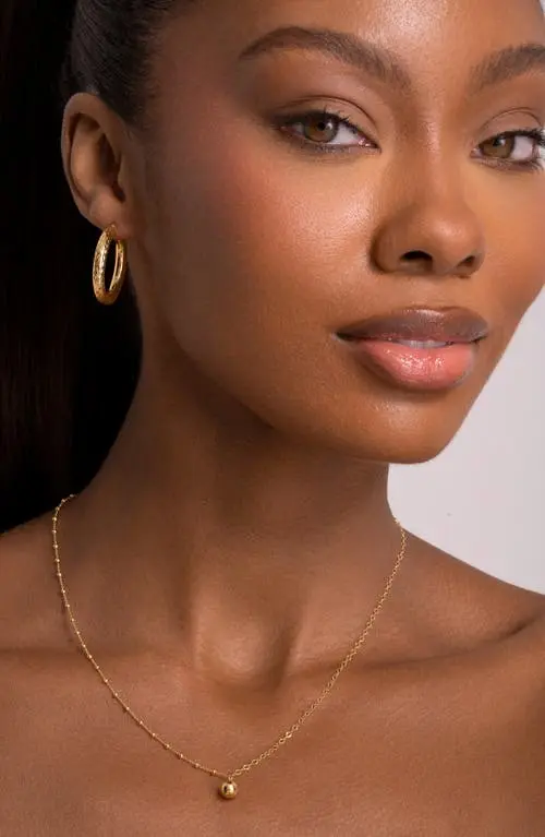 Bony Levy 14k Gold Textured Hoop Earrings