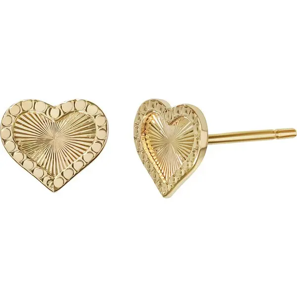 Bony Levy 14k Gold Heart Stud Earrings - 14k Yellow Gold