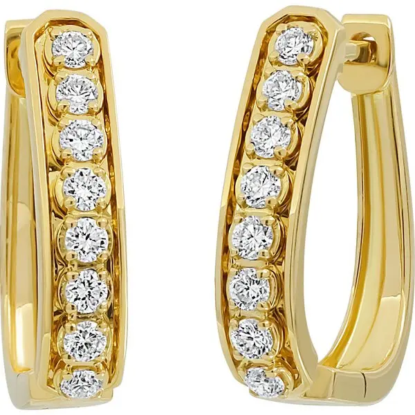 Bony Levy 18k Gold Diamond Hoop Earrings - 18k Yellow Gold