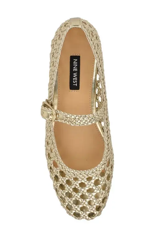 Nine West Halie Mary Jane Flat - Gold