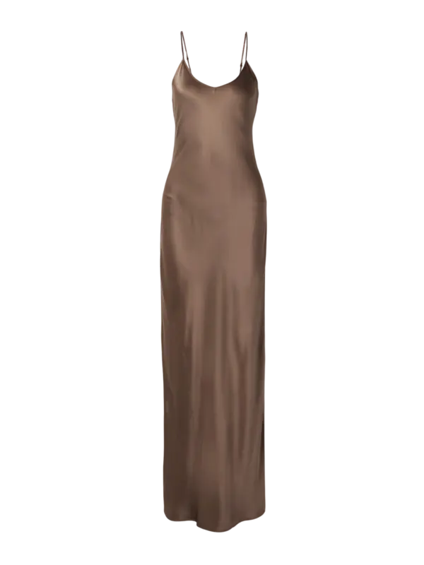 NILI LOTAN Cami Silk-satin Gown - Brown
