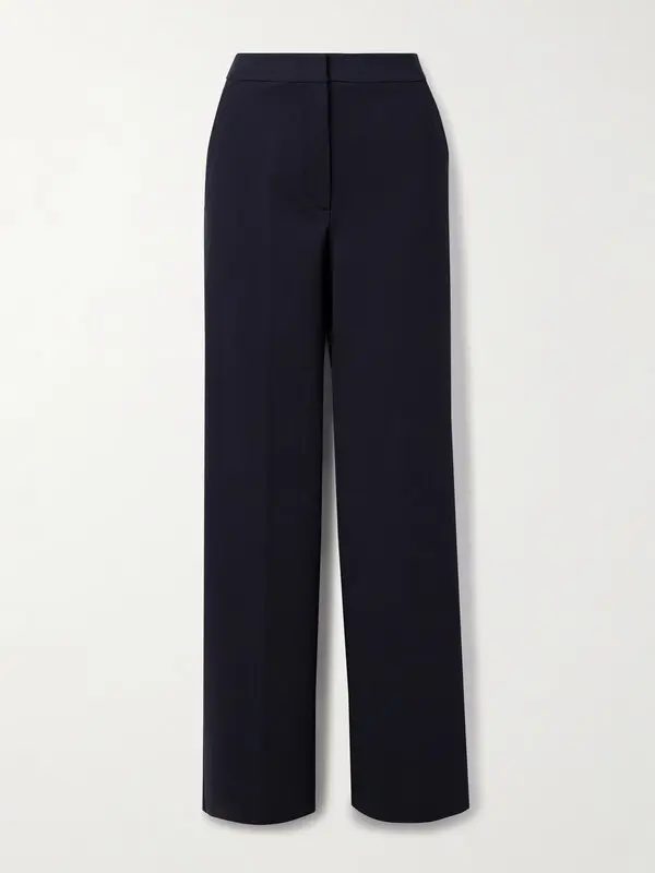 Max Mara Orche Cotton-blend Wide-leg Pants - Blue