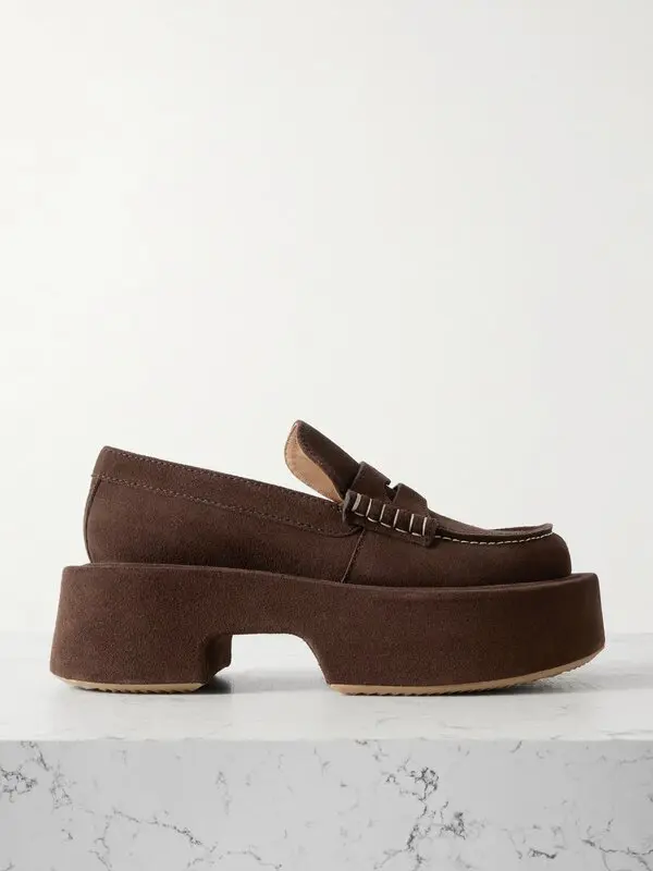 JW Anderson Suede Platform Loafers - Brown