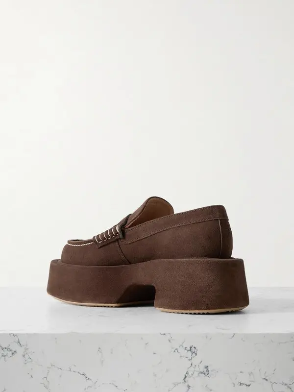 JW Anderson Suede Platform Loafers - Brown