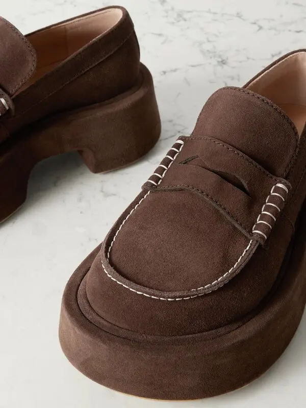 JW Anderson Suede Platform Loafers - Brown