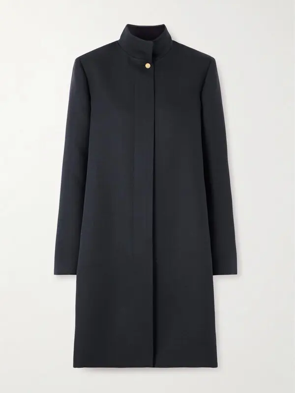 Loro Piana Danny Wool And Silk-blend Coat - Blue