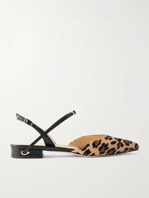 Jennifer Chamandi Vittorio Leopard-print Slingback Flats - Animal Print