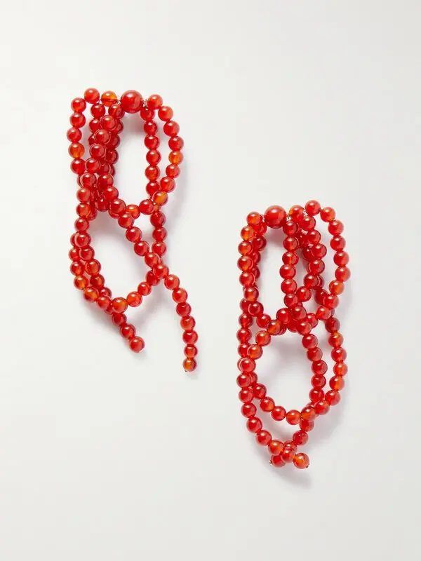 Completedworks Recycled Silver Agate Beaded Earrings - Red