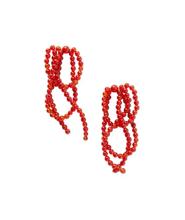 Completedworks Recycled Silver Agate Beaded Earrings - Red