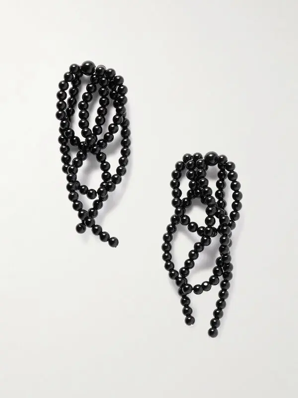 Completedworks Recycled Silver Onyx Beaded Dangle Earrings - Black