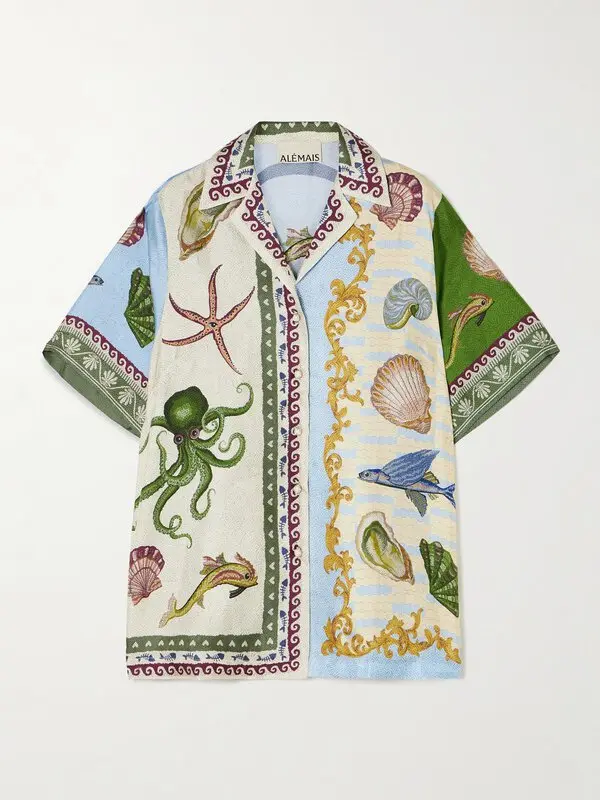 ALEMAIS Sam Pauletto Bath House Printed Silk-twill Shirt