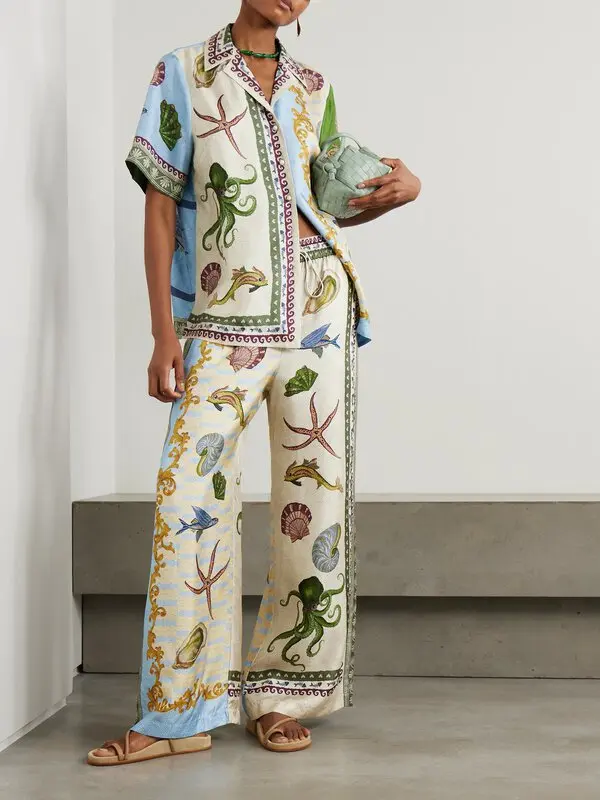 ALEMAIS Sam Pauletto Bath House Printed Silk-twill Shirt