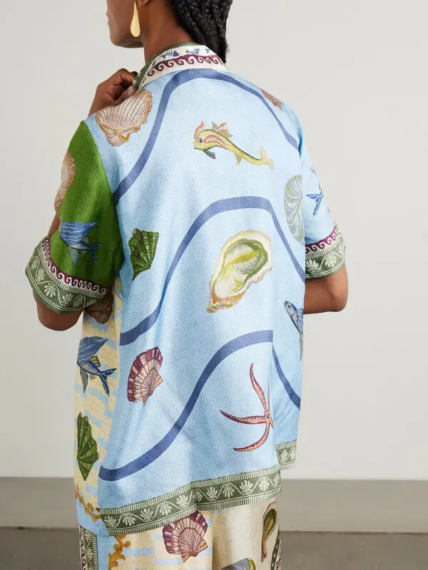 ALEMAIS Sam Pauletto Bath House Printed Silk-twill Shirt