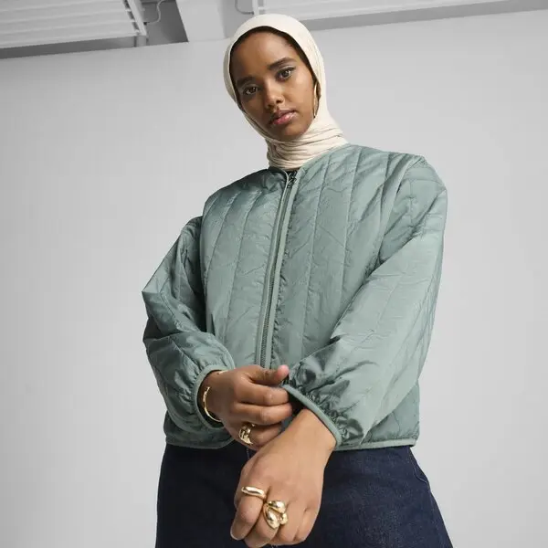 PUMA Wardrobe Essentials Relaxed Reversible Liner Jacket - Green