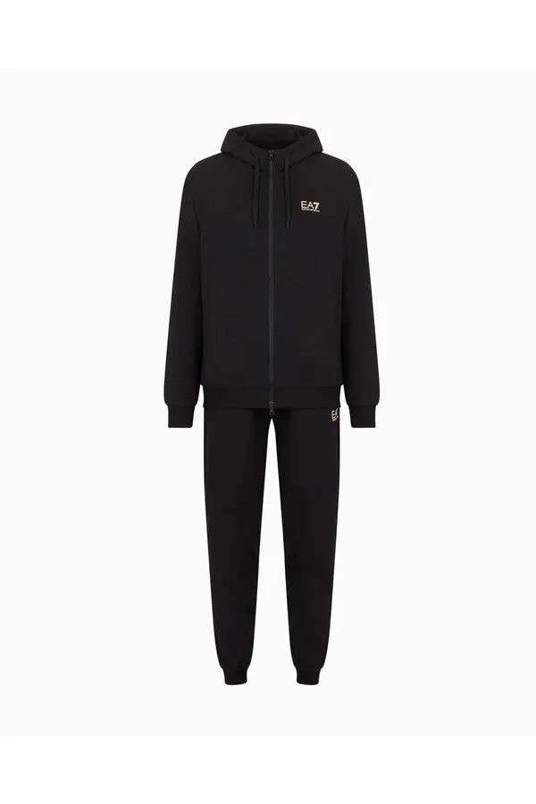 EA7 Core Identity Cotton Tracksuit - Black