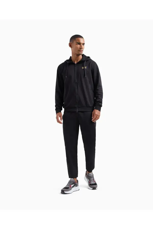 EA7 Core Identity Cotton Tracksuit - Black