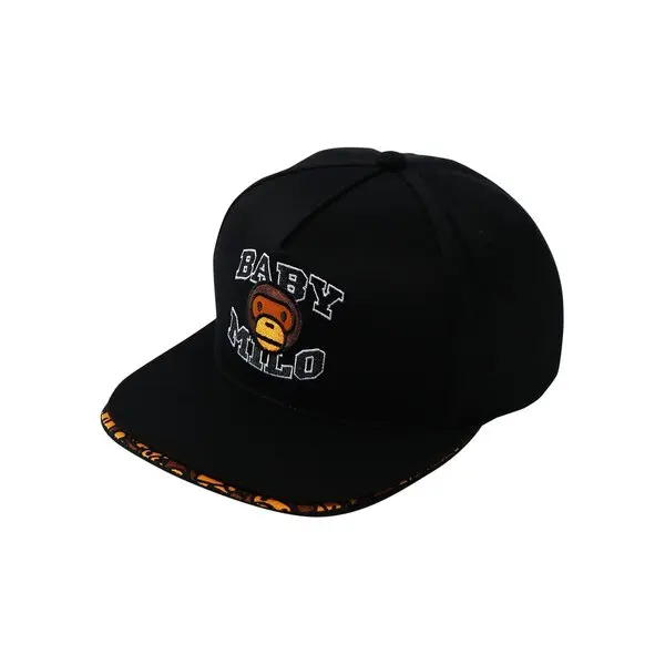BAPE Double Visor Milo Snap Back Cap - Black