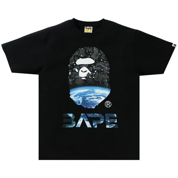 A BATHING APE Space Camo Ape Head Tee - Black