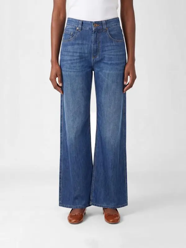 Brunello Cucinelli Flared Jeans With Monile Embellishment - Blue 1