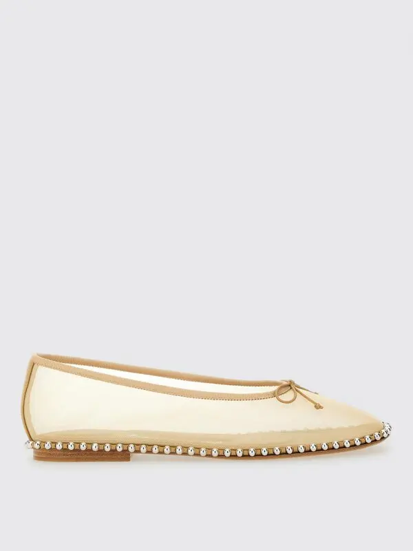 Alexander Wang Mesh Ballet Flats With Studded Detail - Nude